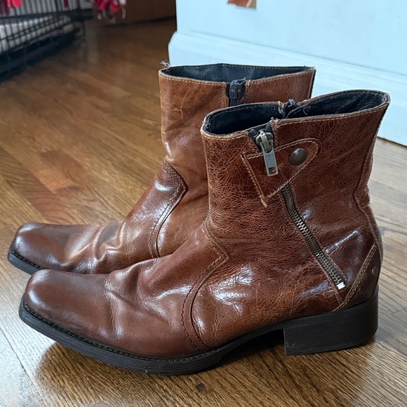 Aldo | Shoes | Aldo Square Toe Leather Mens Boots With Zipper | Poshmark